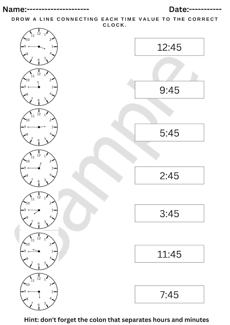 Telling the Time Worksheets Digital and Analog Clocks Included ...