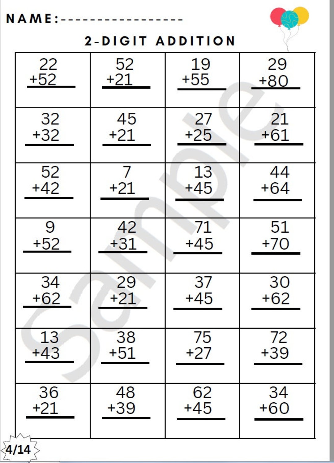 14 Printable Two Digit Addition and Subtraction Worksheets. Double ...