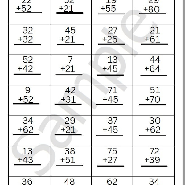 Two Digit Subtraction Worksheet - Etsy