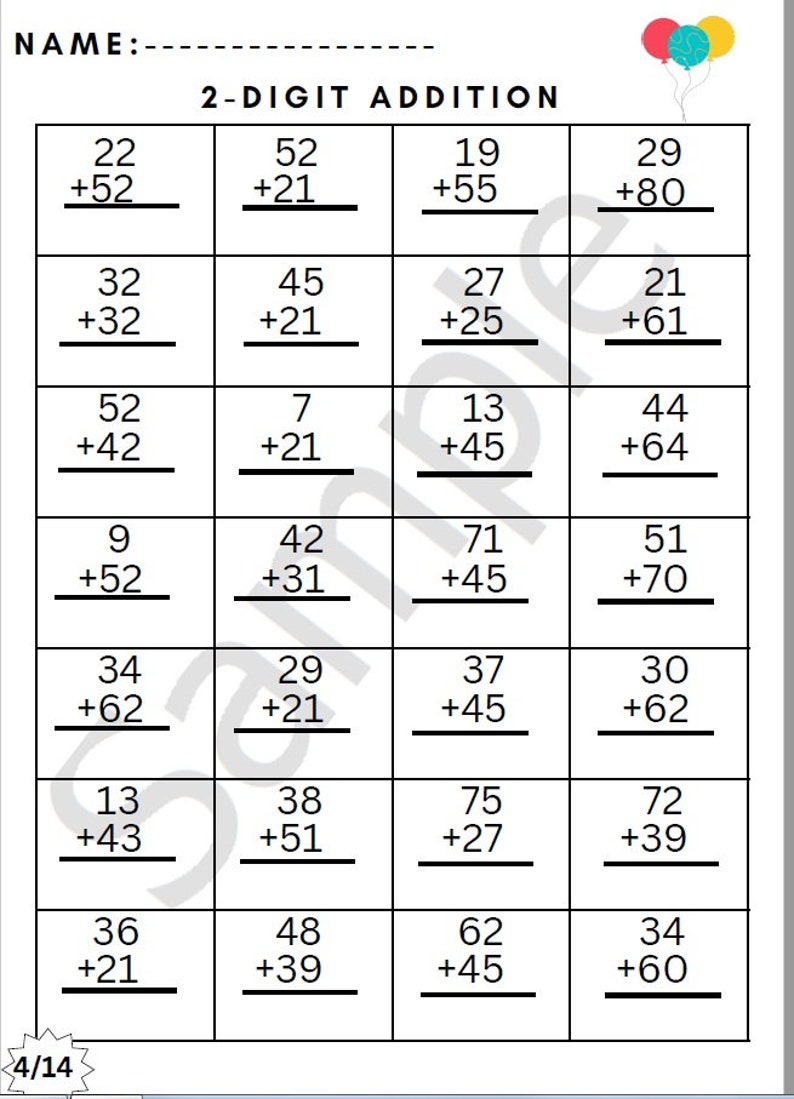 14 Printable Two Digit Addition and Subtraction Worksheets. Double ...