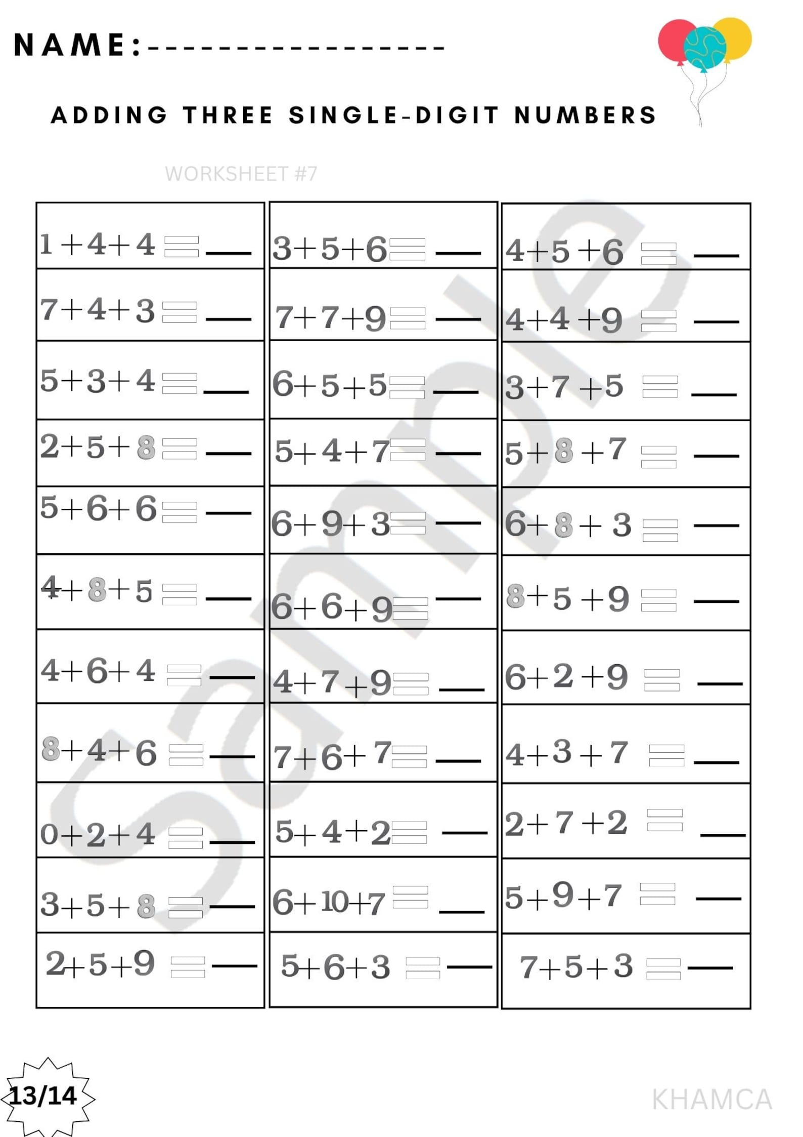 14 Printable Addition Worksheets With Answers . Three Digits Addition ...