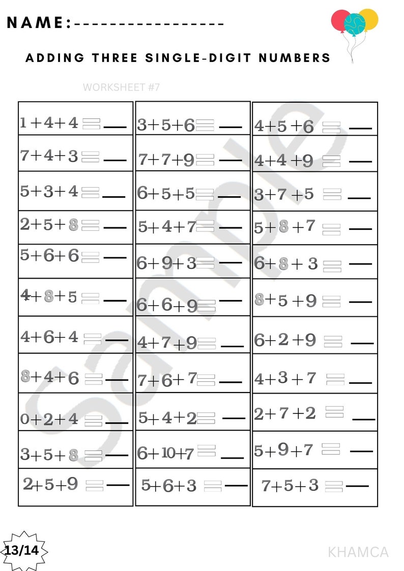 14 Printable Addition Worksheets With Answers . Three Digits Addition ...