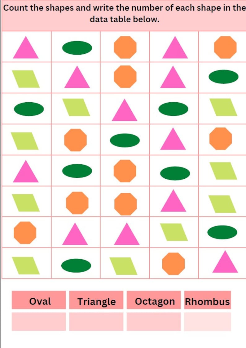 Count the Shapes, Shapes Flashcards, Geometric Shapes Flash Cards ...
