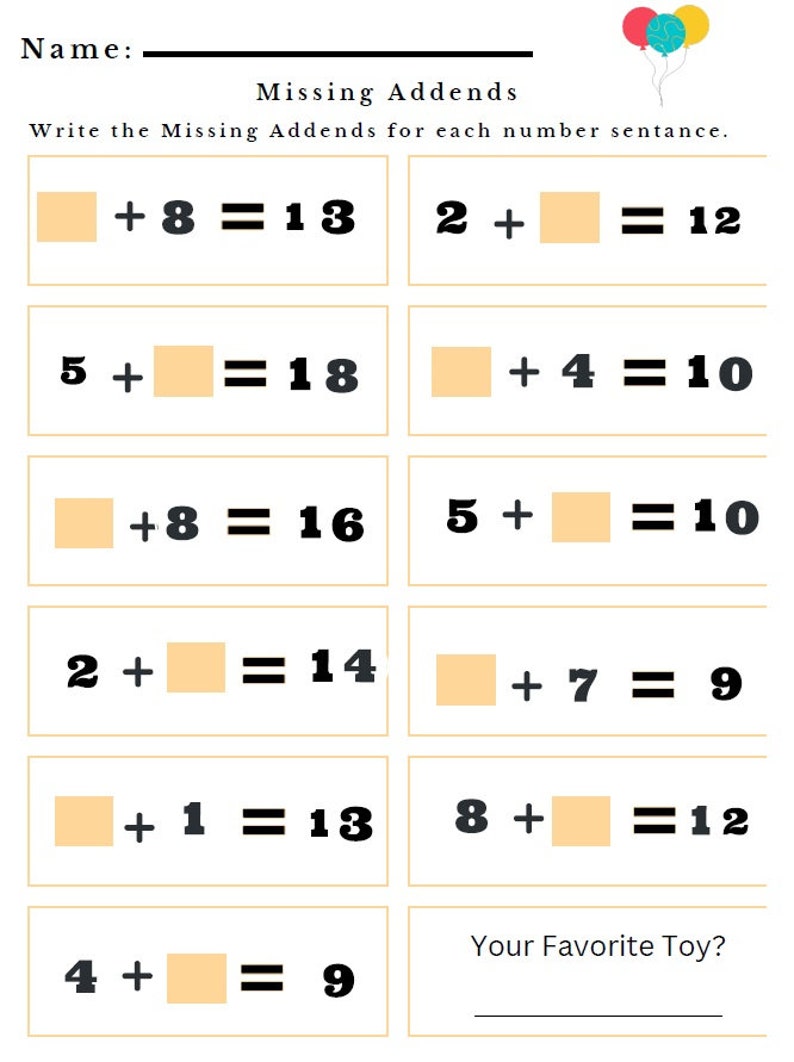 We Offer Educational Digital Downloads ,math Sheet Printable, Numbers ...