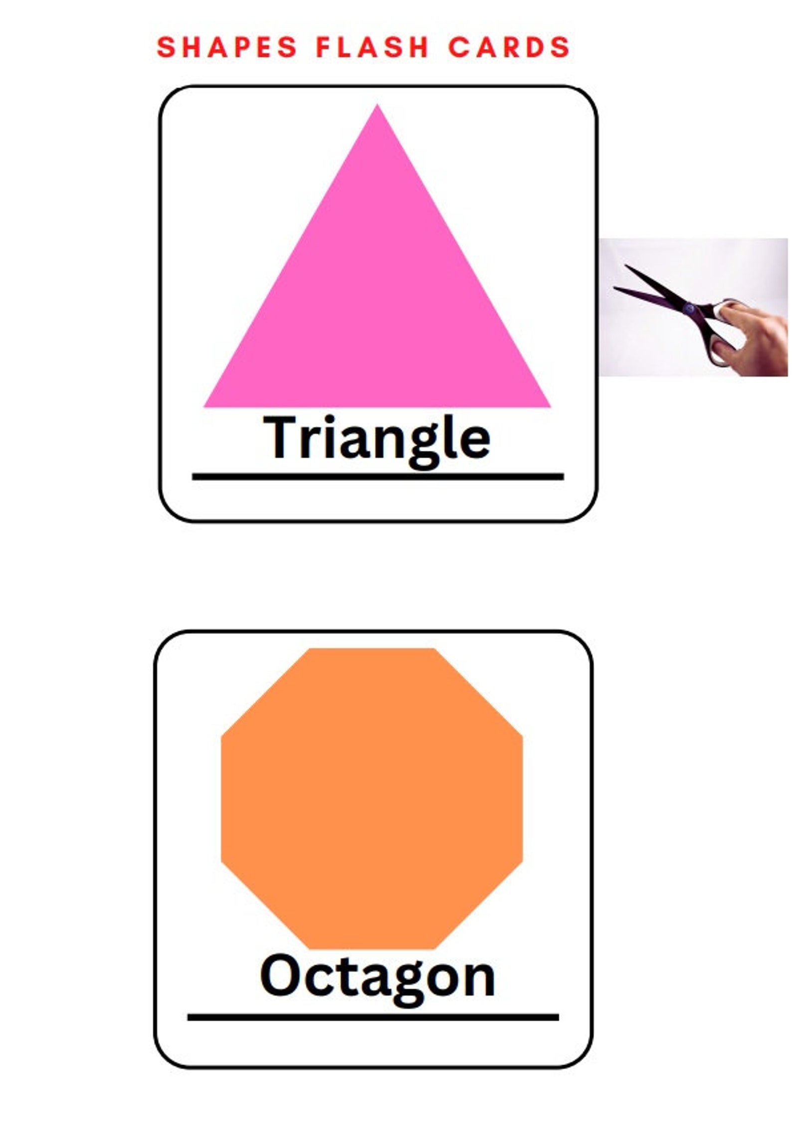 2D Shapes, Shapes Flashcards, Geometric Shapes Flash Cards, Digital ...