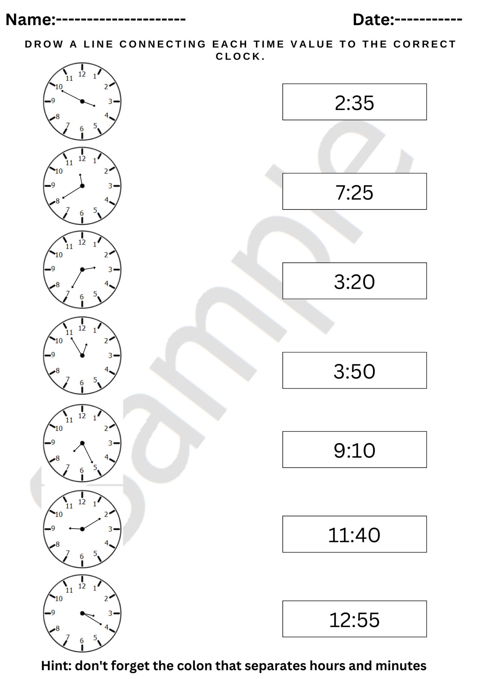 Telling the Time Worksheets Digital and Analog Clocks Included ...