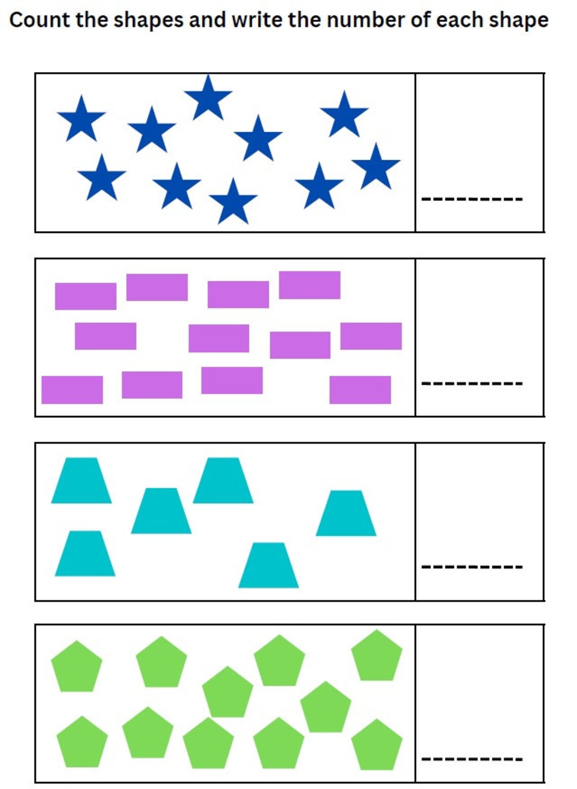 Count the Shapes, Shapes Flashcards, Geometric Shapes Flash Cards ...