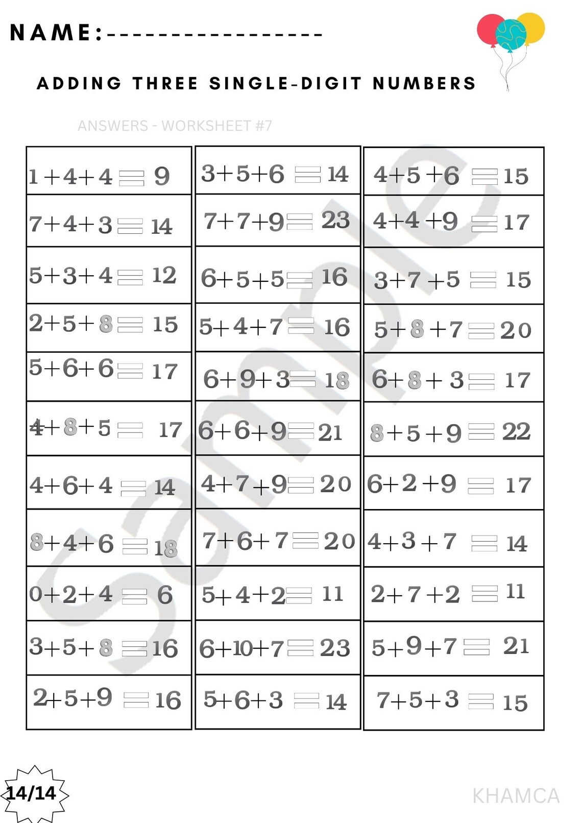 14 Printable Addition Worksheets With Answers . Three Digits Addition ...