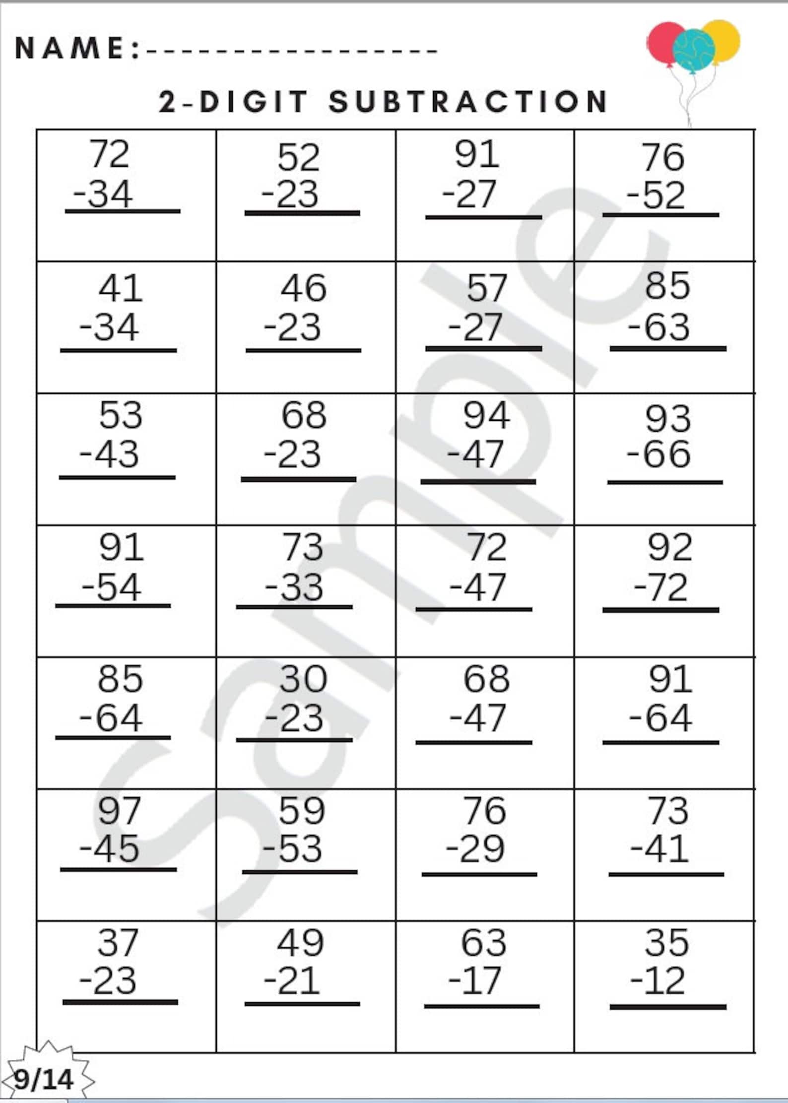 14 Printable Two Digit Addition and Subtraction Worksheets. Double ...