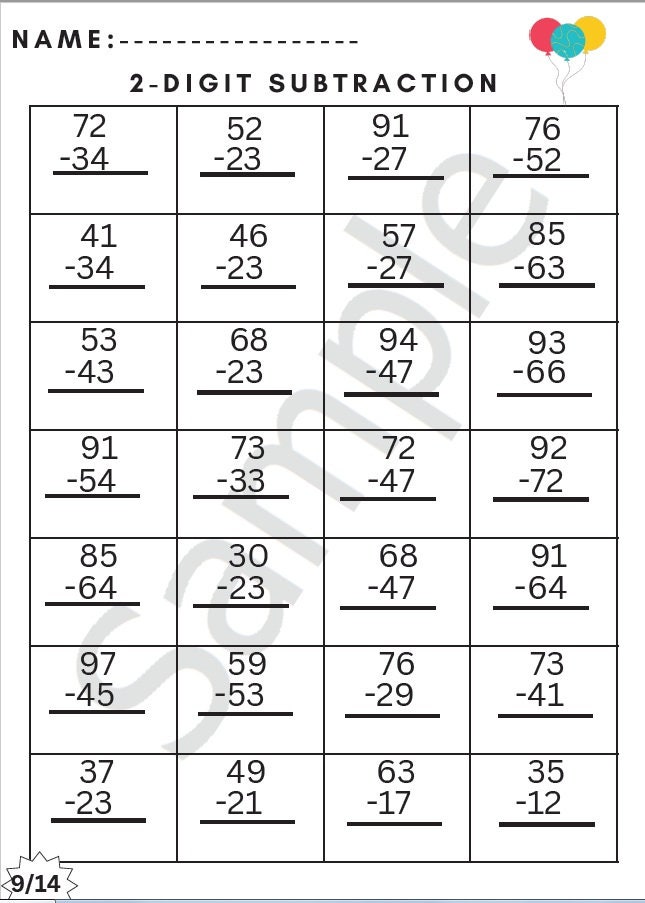 14 Printable Two Digit Addition and Subtraction Worksheets. Double ...