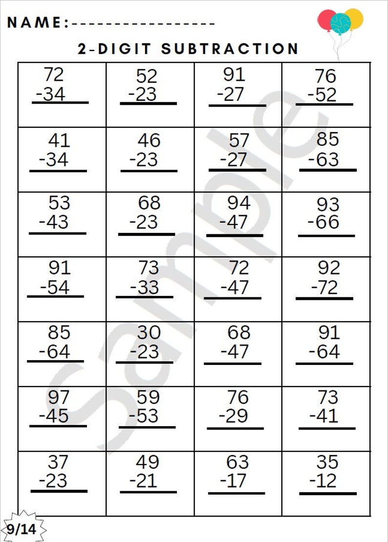 14 Printable Two Digit Addition and Subtraction Worksheets. Double ...