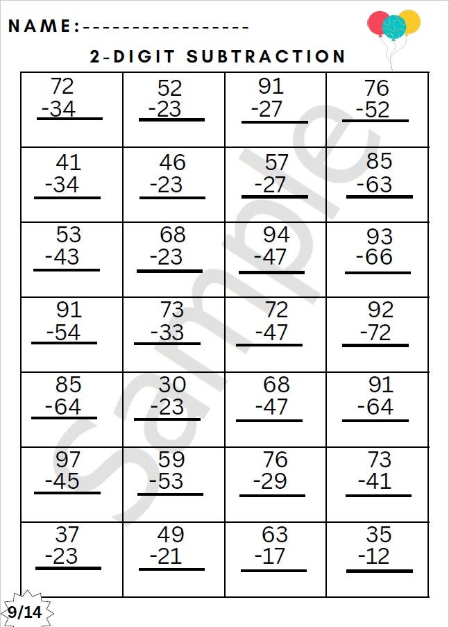 14 Printable Two Digit Addition and Subtraction Worksheets. Double ...