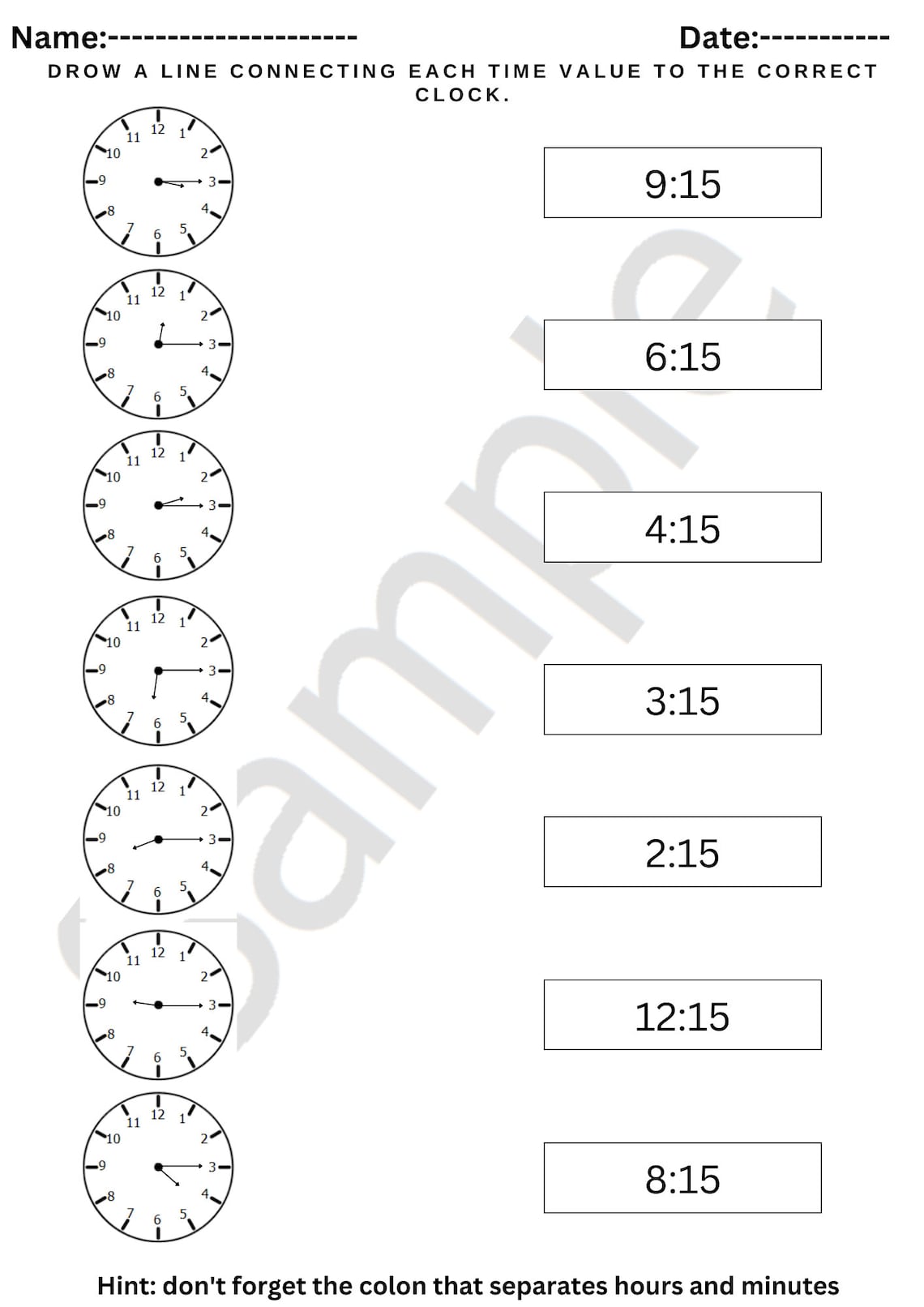 Telling the Time Worksheets Digital and Analog Clocks Included ...