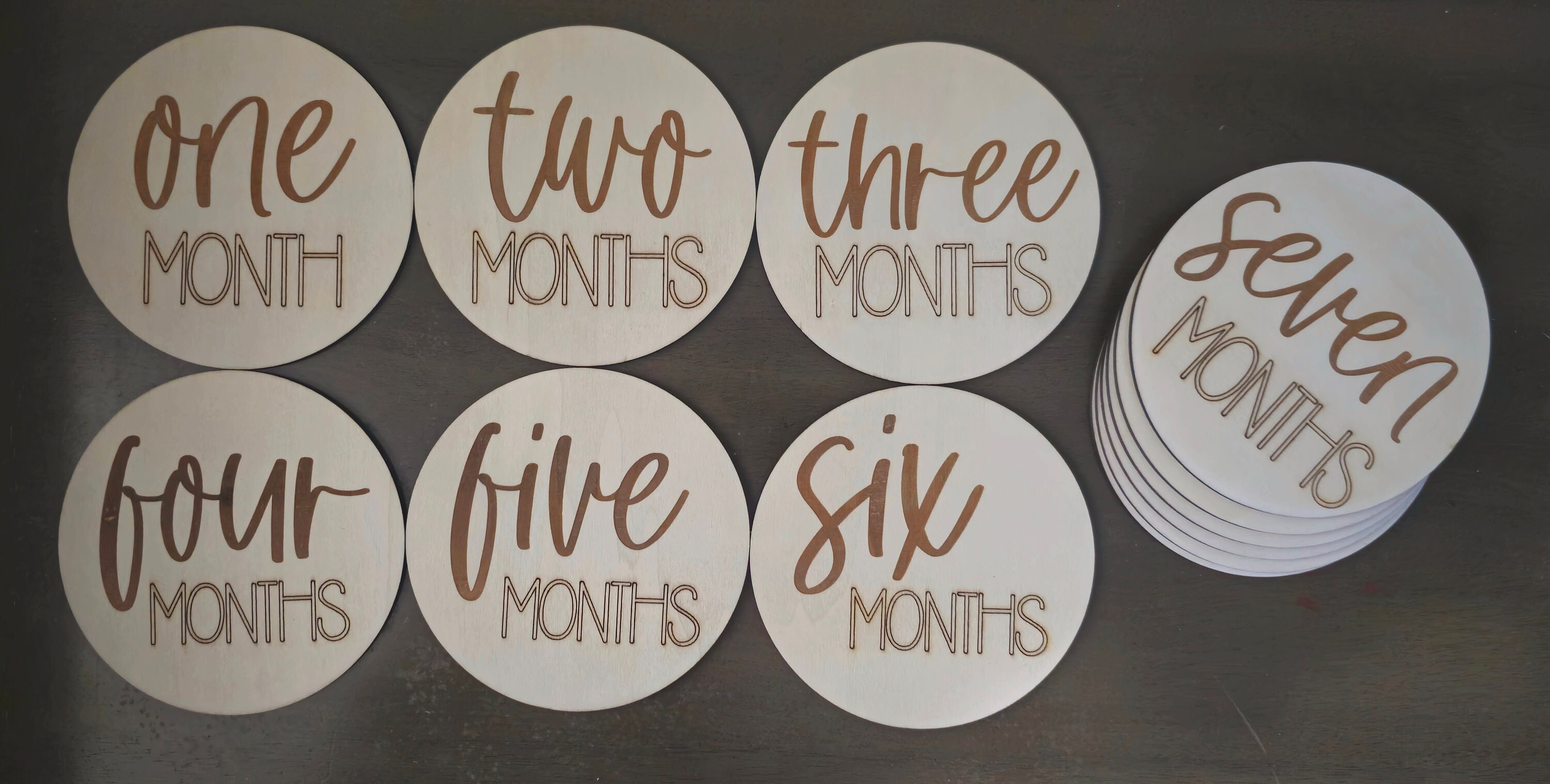 5" Wooden Engraved Baby Month Milestone Signs - Etsy