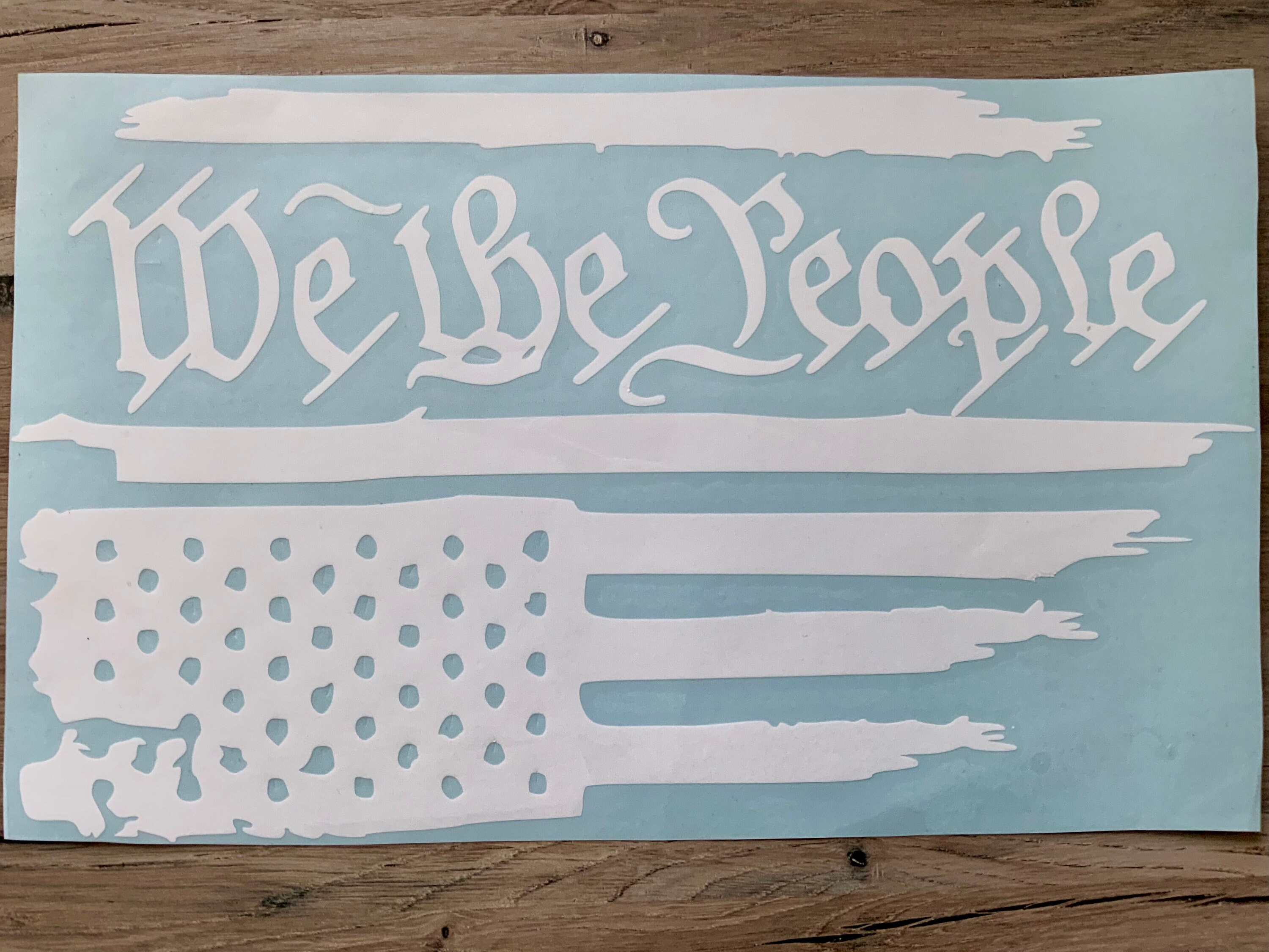 We the People Large Flag Decal - Etsy