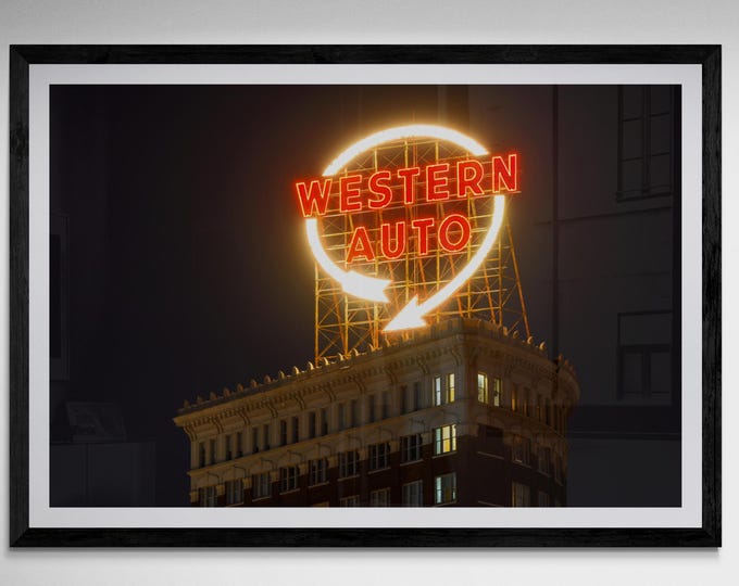 Kansas City Western Auto Sign Landscape Print - Etsy