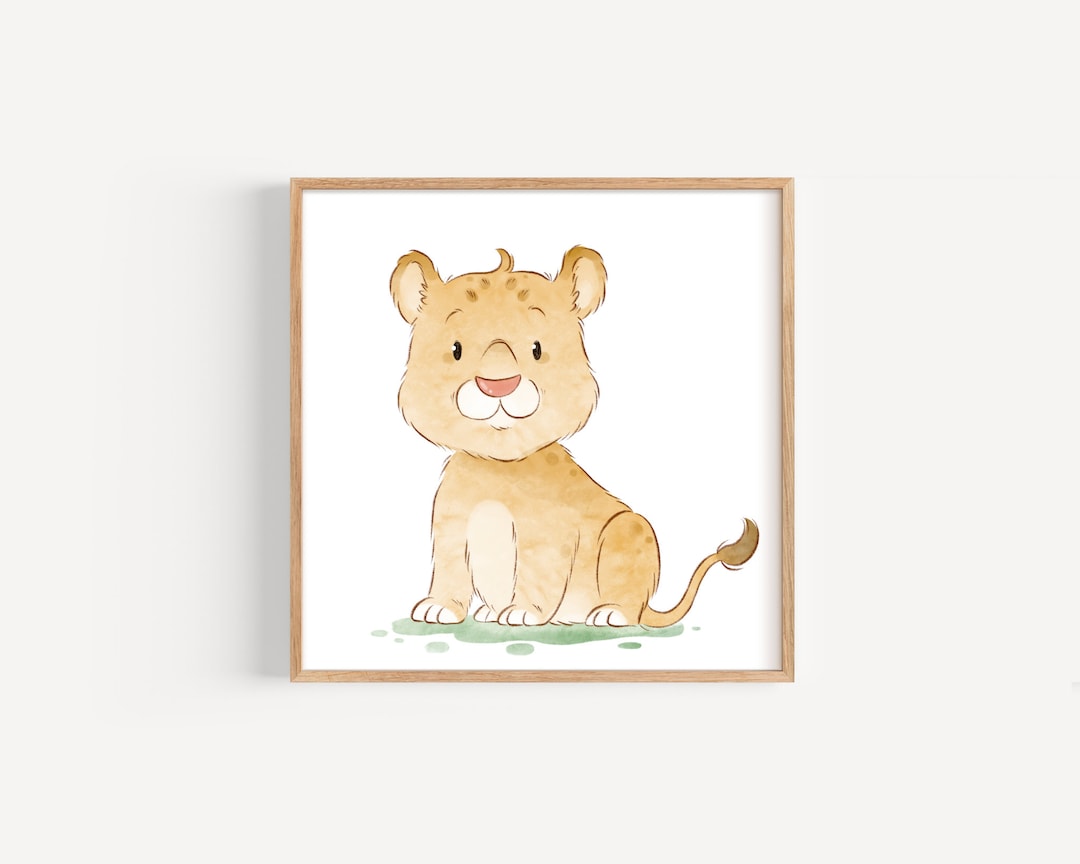 Poster for Children’s, Lion Nursery Poster, Baby Lion Digital Print ...