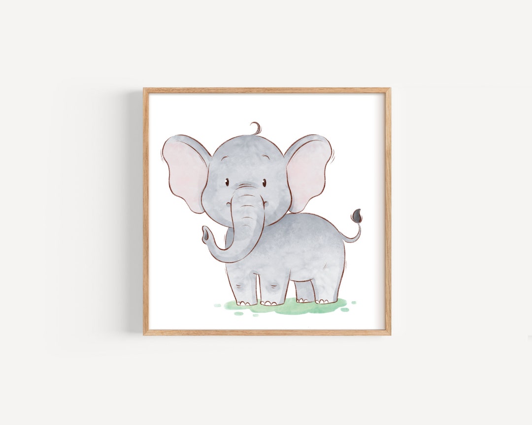 Nursery Poster, Elephant Nursery Poster, Baby Elephant Digital Print ...