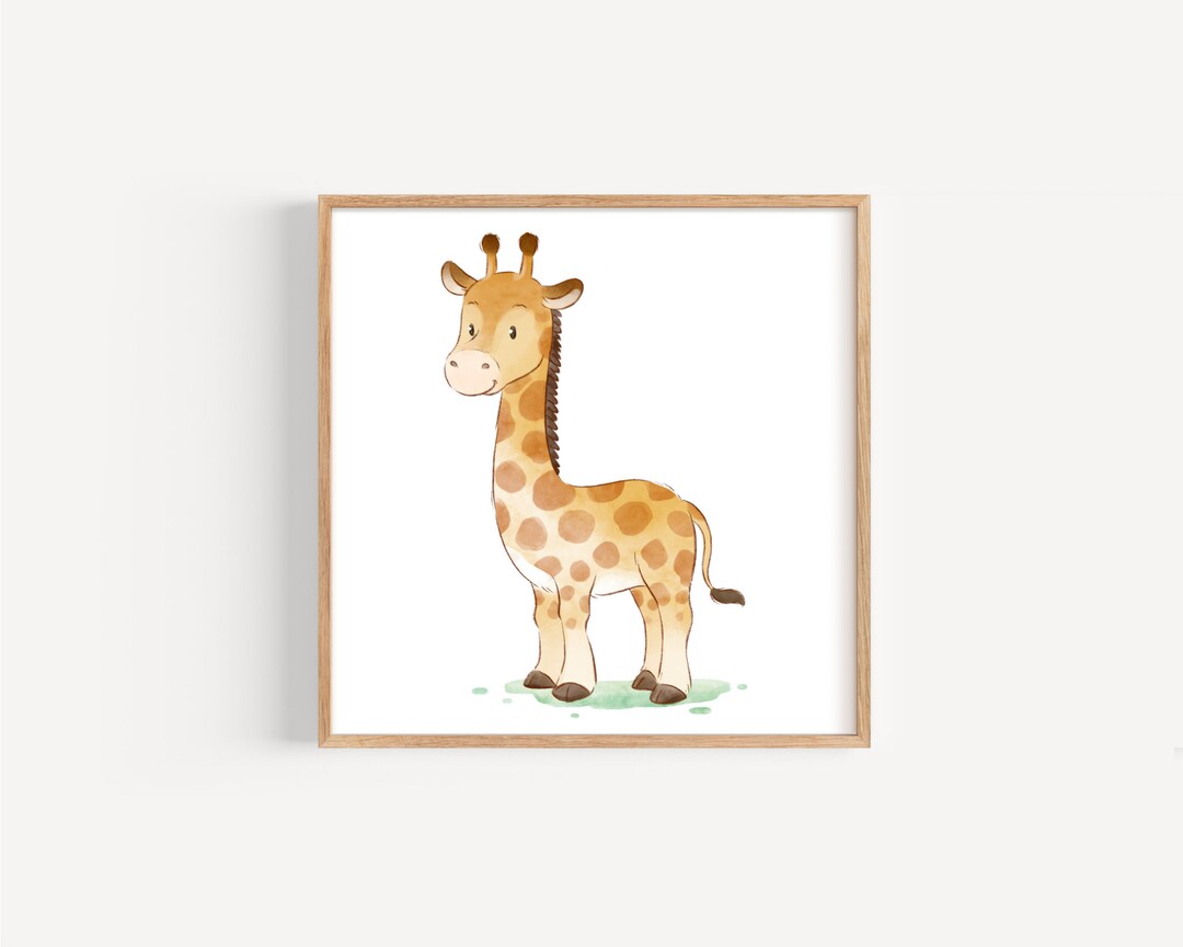 Children's Poster, Baby Giraffe Illustration Art, Giraffe Nursery Print ...