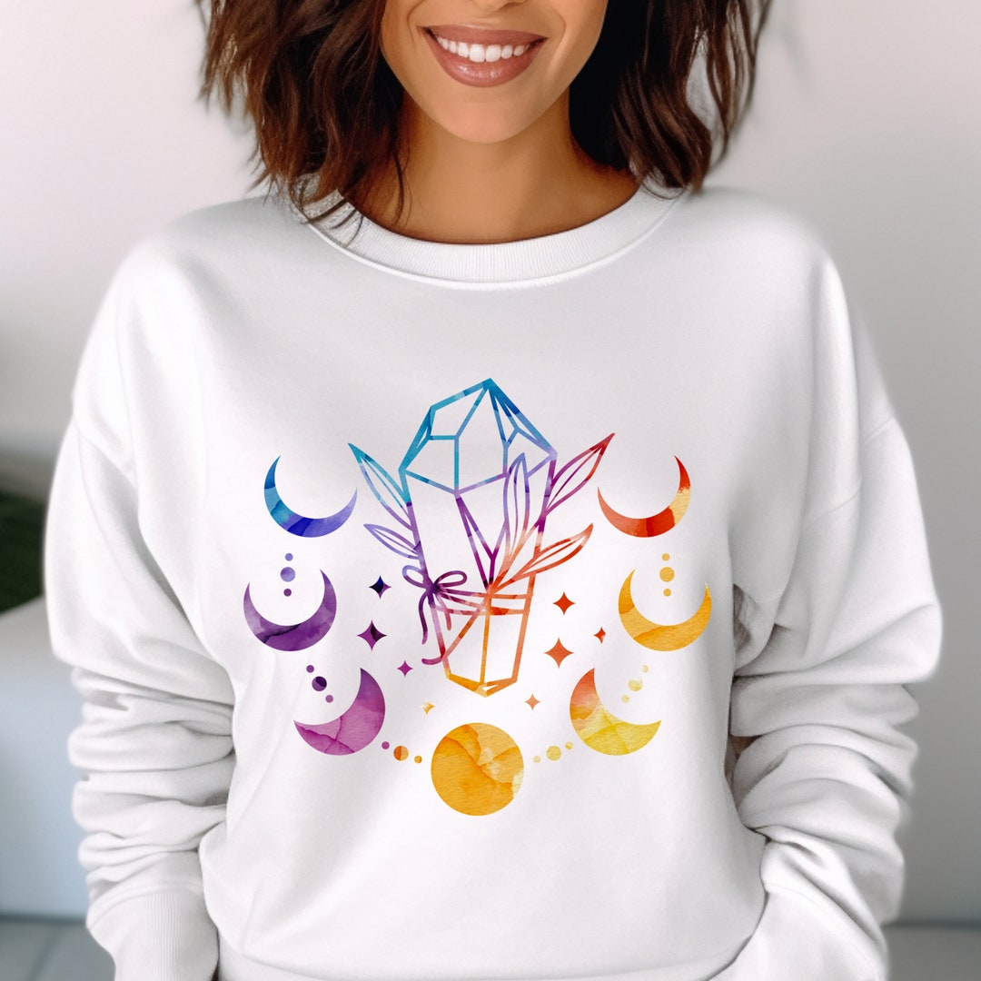 Crescent Moon Shirt Gemstone Shirt Boho Shirt Cottage Core - Etsy