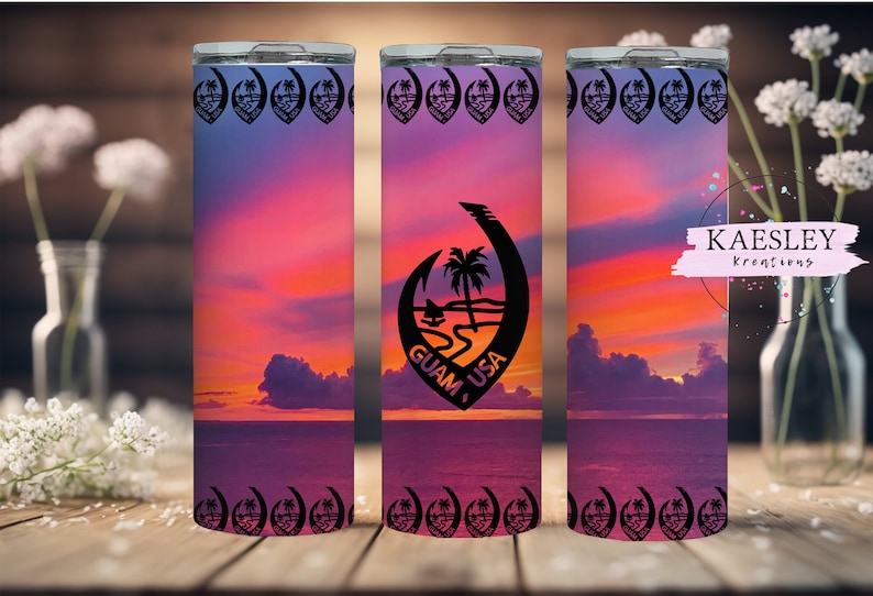 20oz Skinny Tumbler Wrap, Guam Tumbler Design, Guam Tumbler Png ...