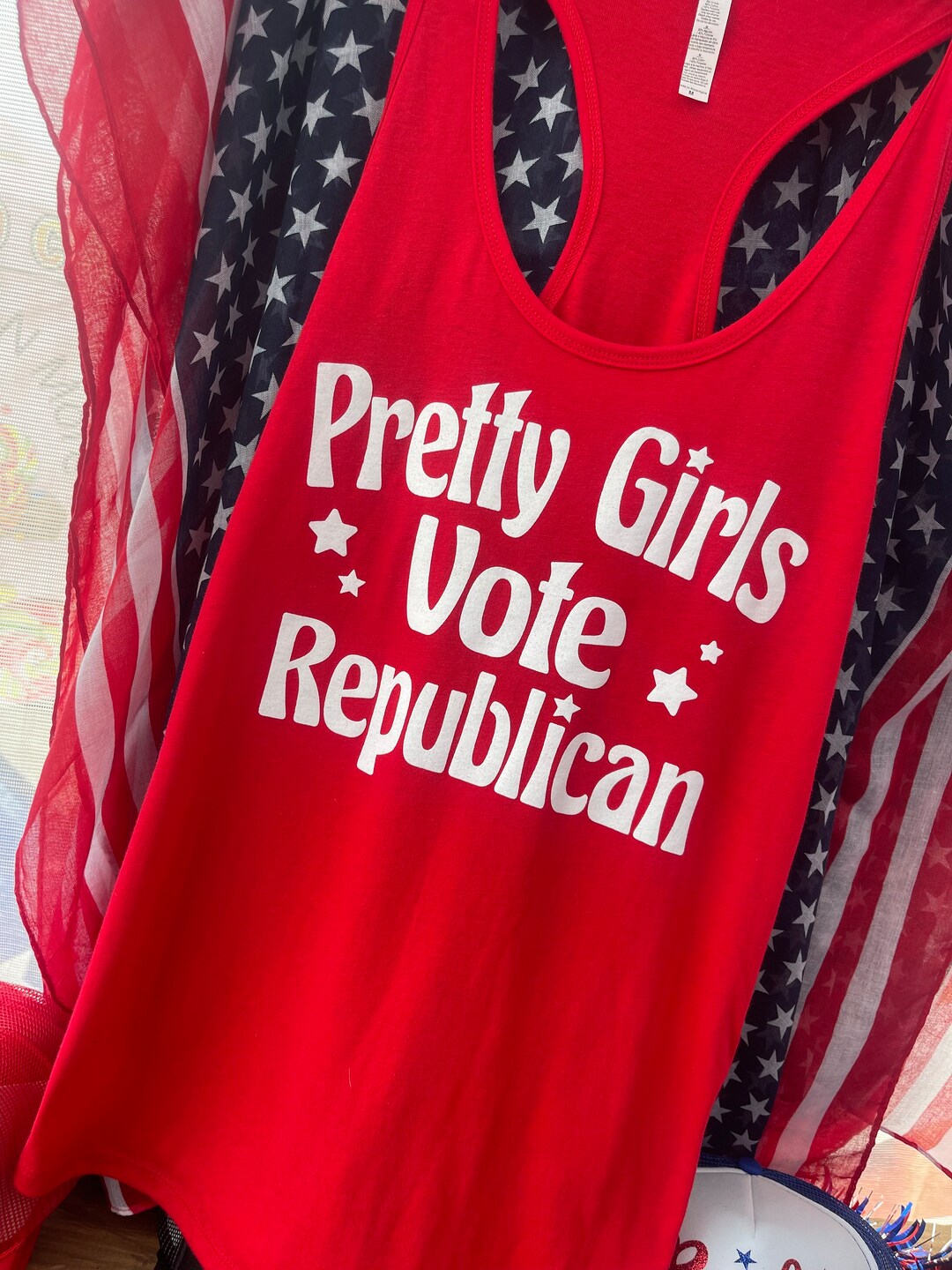 Screenprinted Pretty Girls VOTE Republican TANK - Etsy