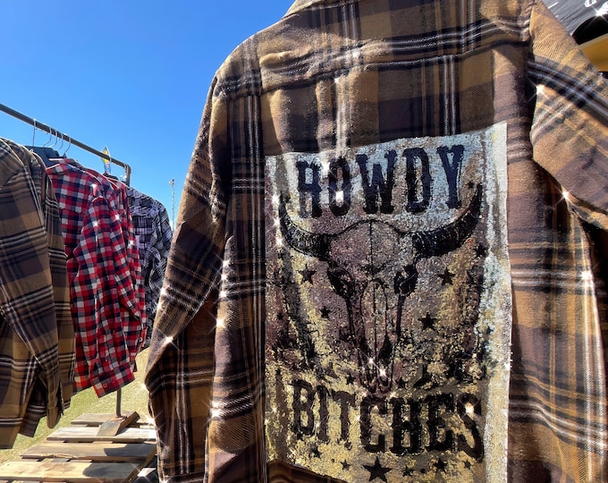 Howdy FLANNEL * New, With Awesome SEQUIN PATCH on Back! - Etsy
