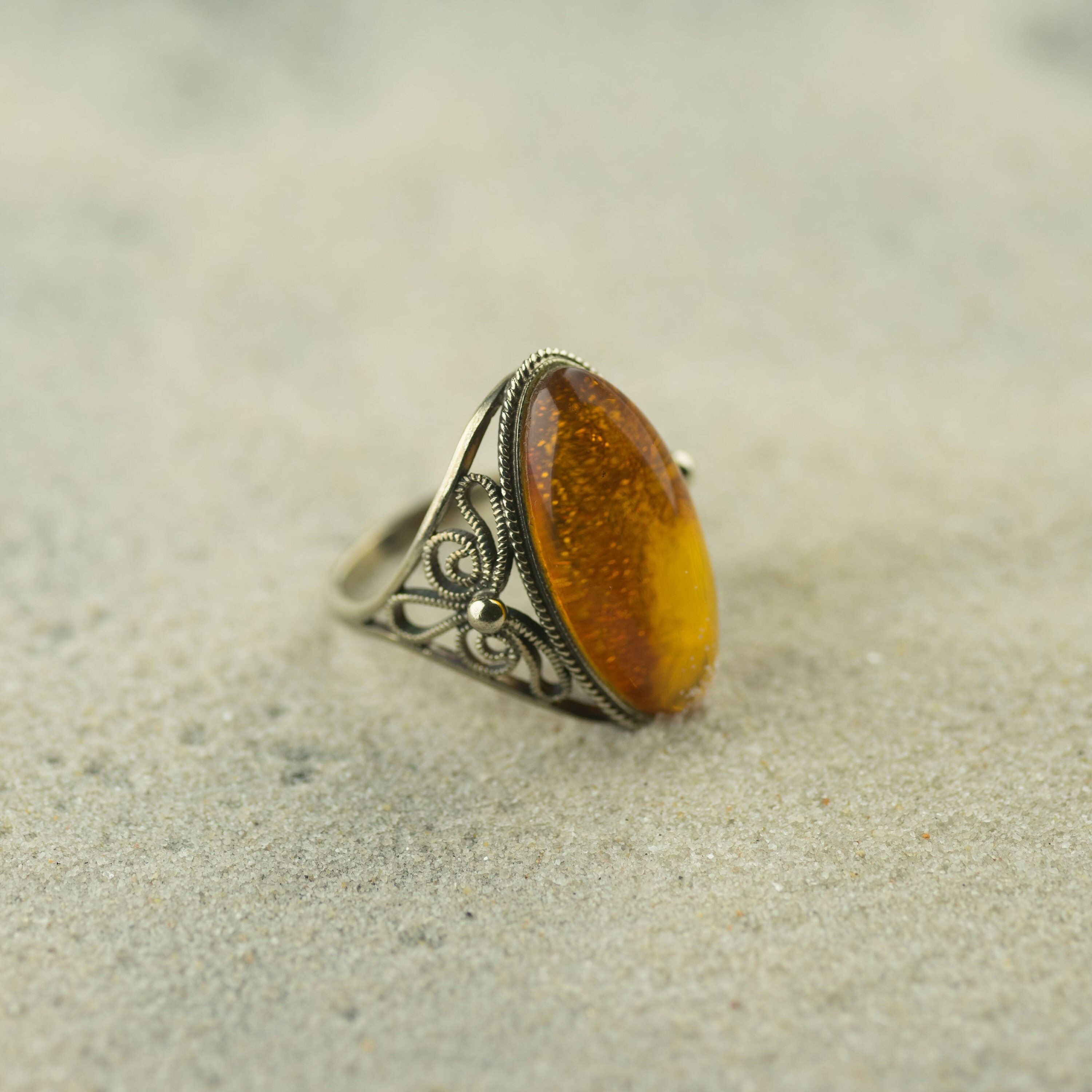 Amber Ring, Vintage Amber Jewelry, Special Gift, Gemstone Ring ...