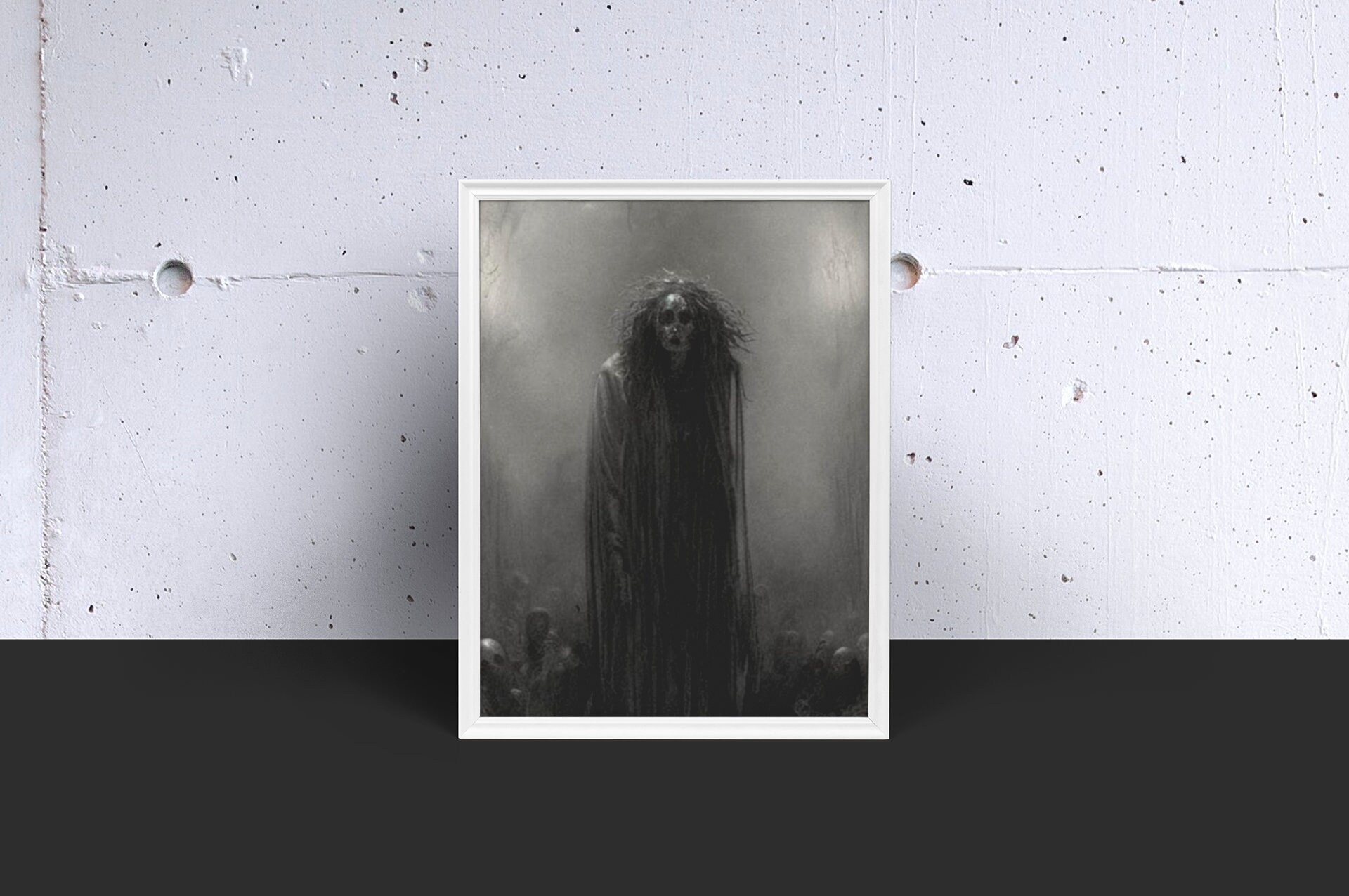 The Old Hag - Digital Art Download - Black and White Gothic - Legend ...