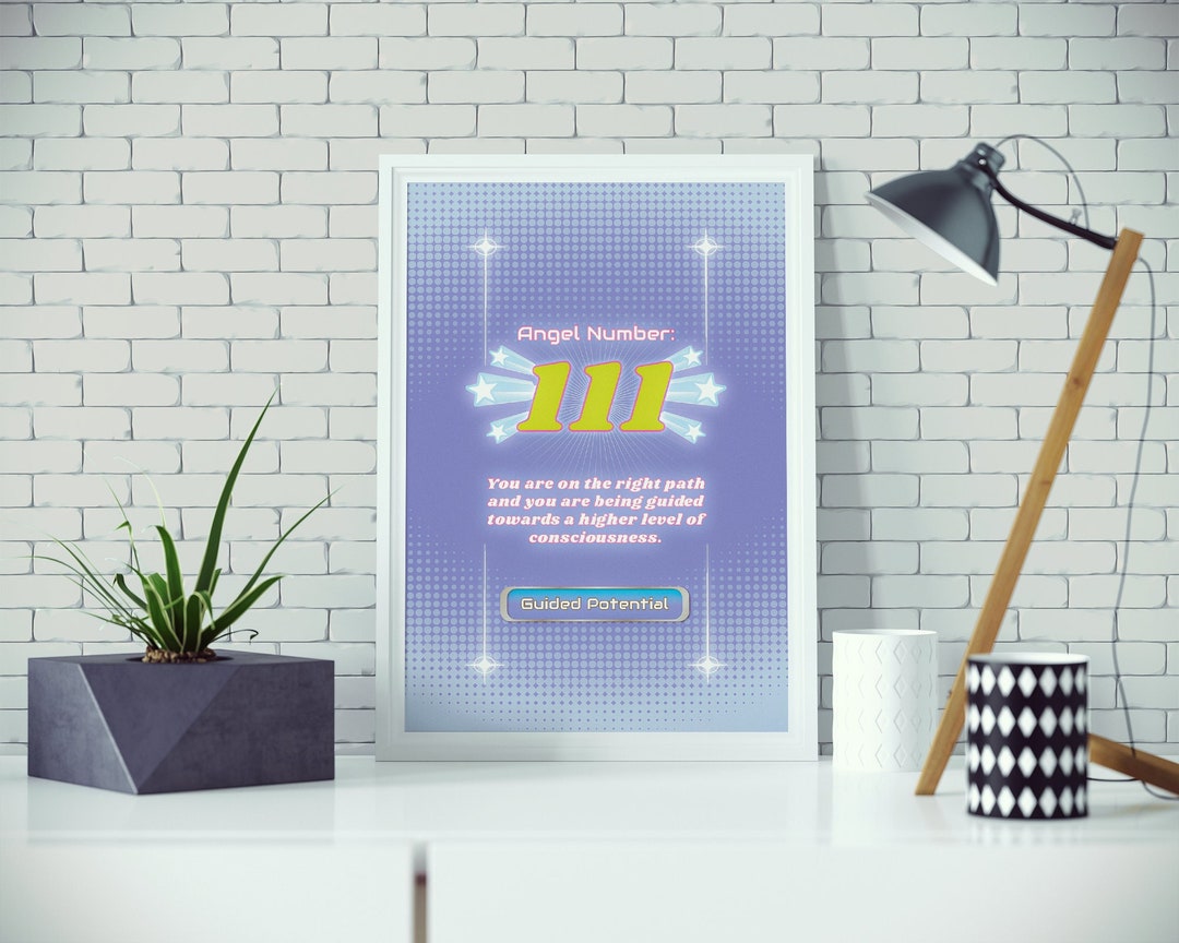 Y2K Angel Number Poster 111 Instant Printable Download, Angel Number ...