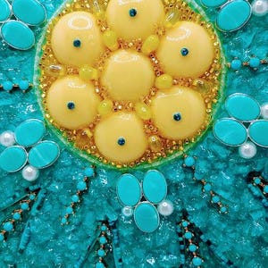 Blue Daisy - Mixed-media Mosaic - Etsy