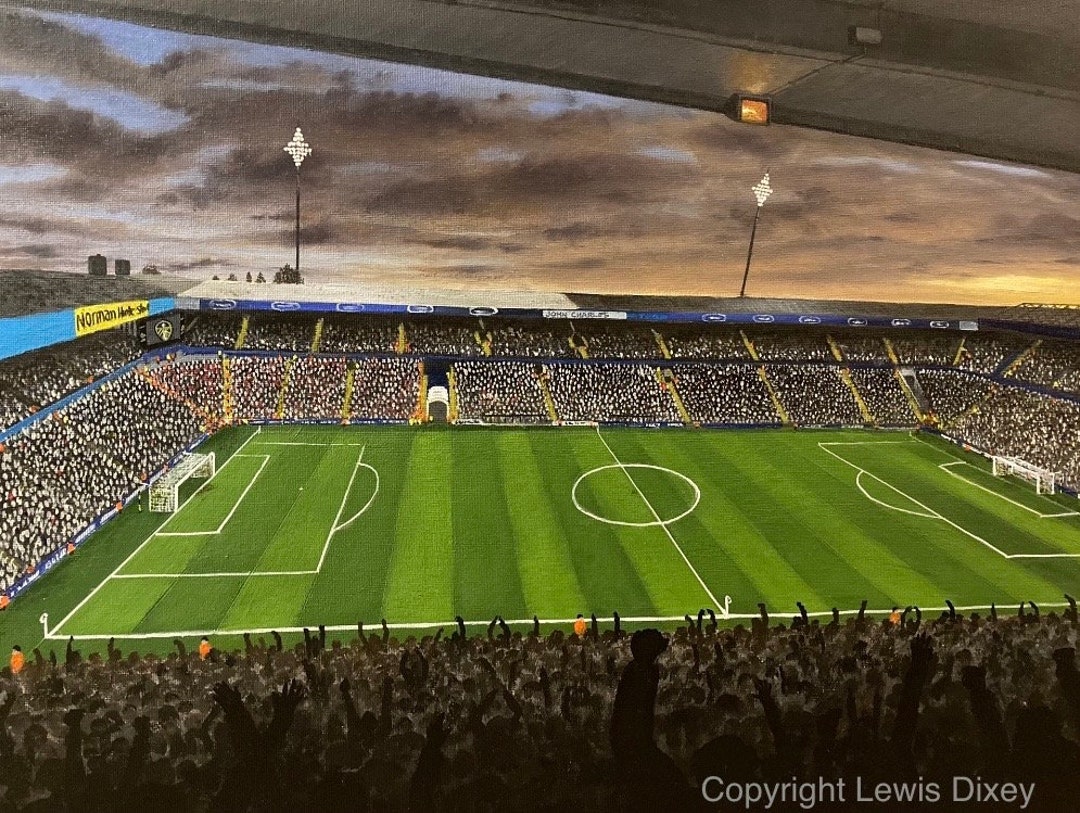Leeds United FC Art Print - Elland Road A4 - Etsy