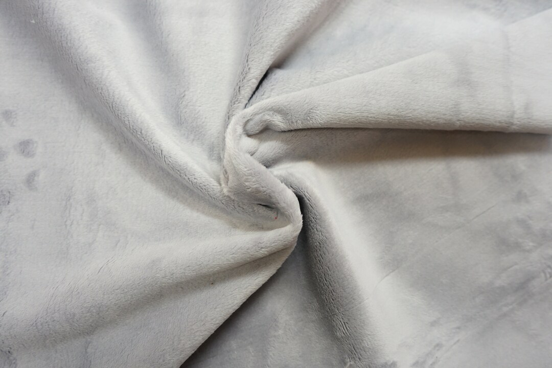 Silver Solid Cuddle 3 Fabric, Solid Cuddle 3 Silver Minky From Shannon Fabric, Smooth Solid ...