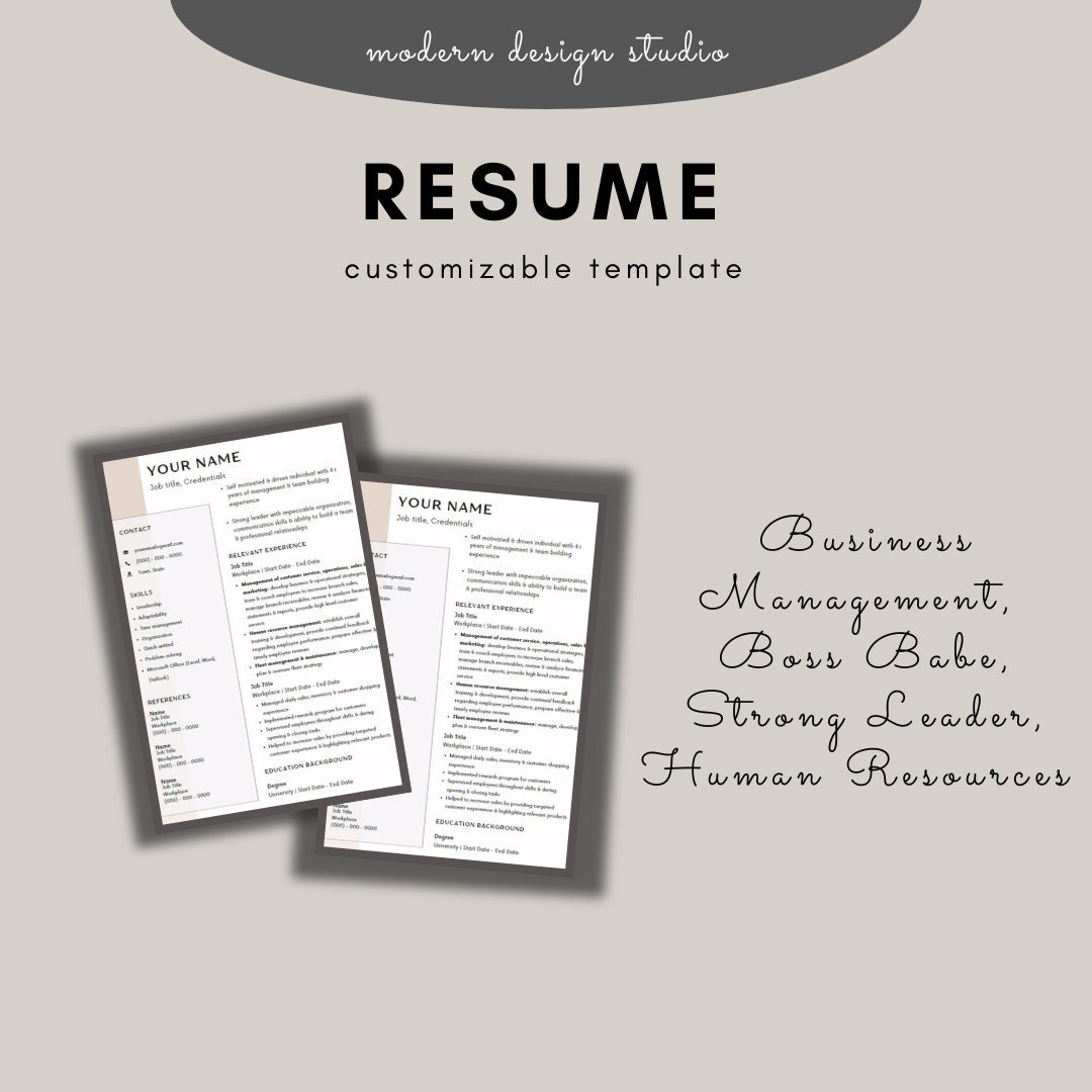 Modern & Professional Resume Template to Help Women Stand Out From the ...