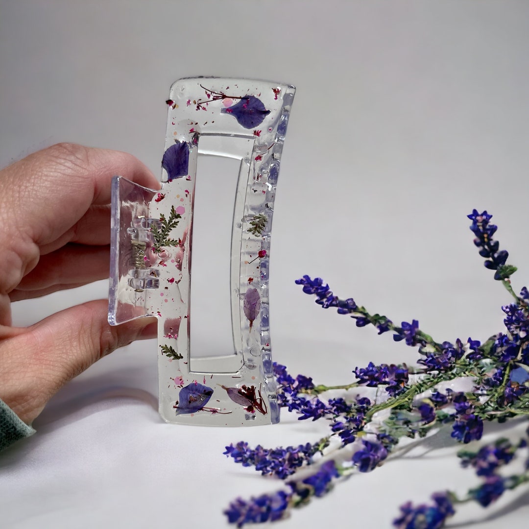 CUSTOM Hair Claw Clip | Handmade Floral Hair Accessory | Pressed Flower ...