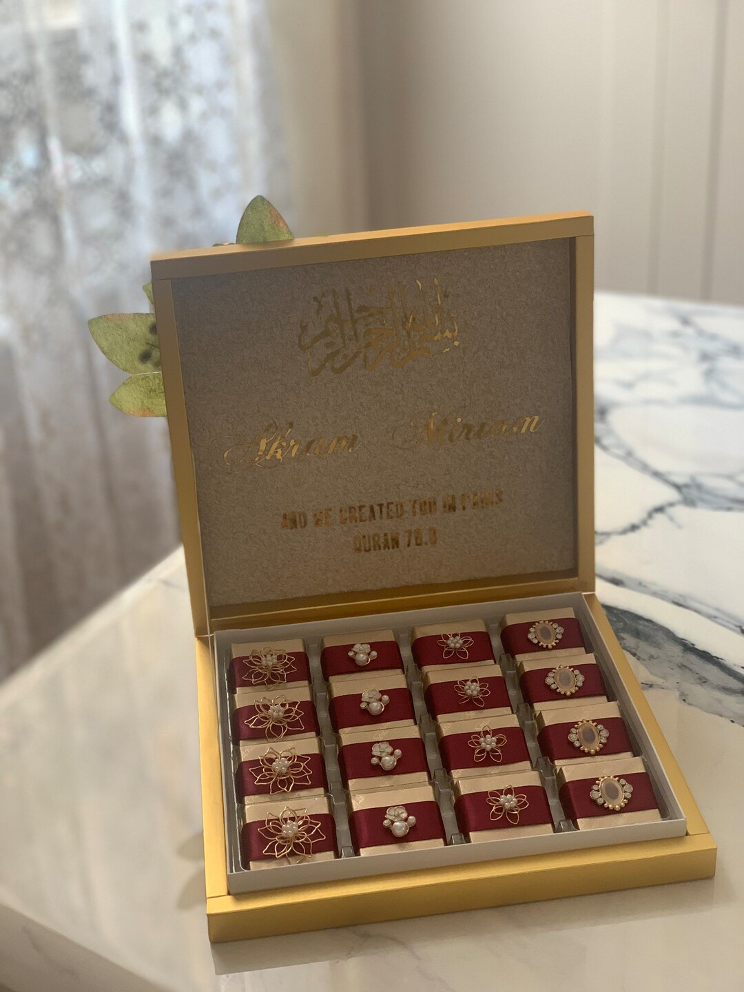Personalised Gold Chocolate Box - Etsy