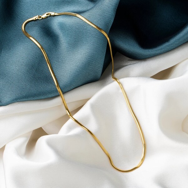 14k Gold Snake Chain - Etsy