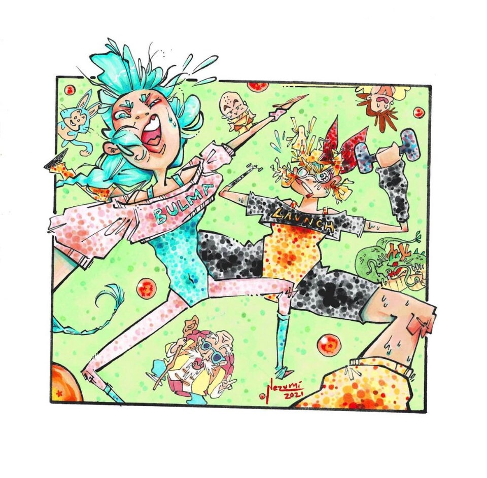Bulma and Launch Dragonball Fanart Print - Etsy