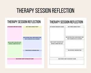 Therapy Session Reflection Worksheet / Post Therapy Check-in / Therapy ...