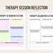 Therapy Session Reflection Worksheet / Post Therapy Check-in / Therapy ...