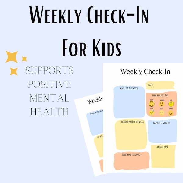Mental Health Check in Worksheet - Etsy