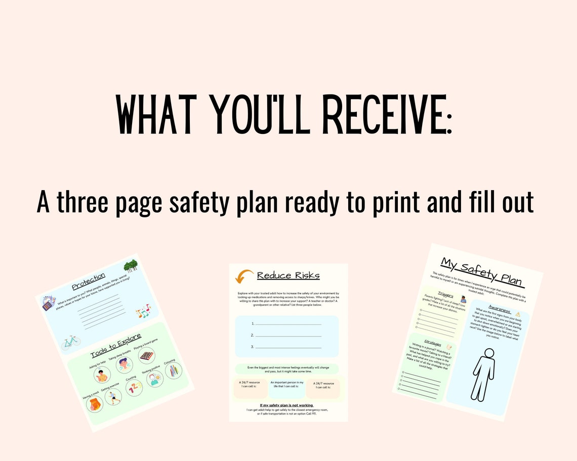 Teenage Safety Plan Worksheet: Mental Health Check-in (PDF) - Etsy