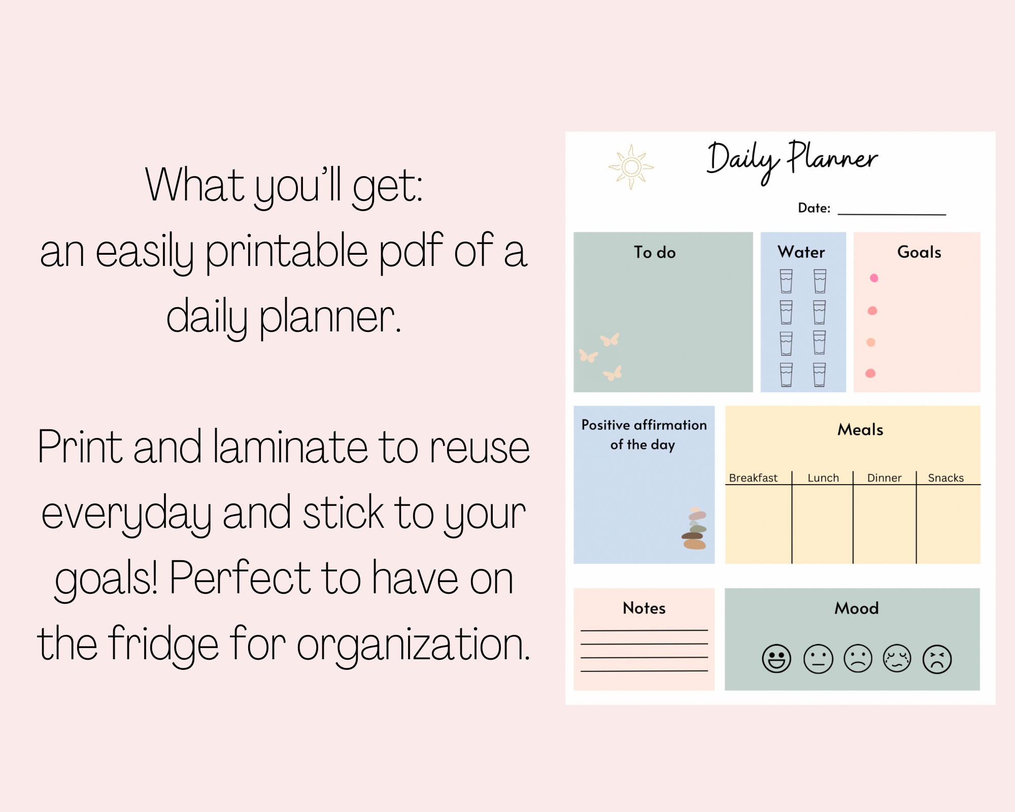 Daily Planner Printable / Goal Tracker / Instant Download / Printable ...