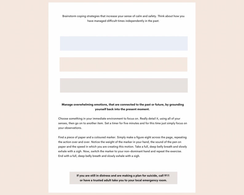 Adult Safety Plan Worksheet: Mental Health Crisis Tool (PDF) - Etsy