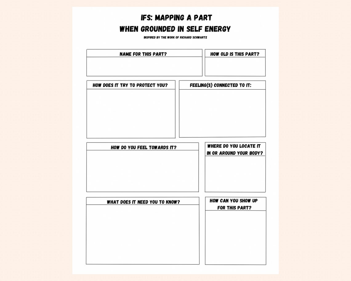 IFS Part Mapping Worksheet: Internal Family Systems Therapy Tool (digital Download) - Etsy
