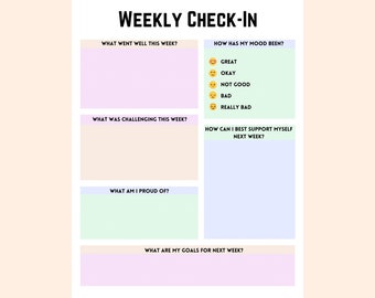 Mental Health Check in Daily Check in Digital Download Mental Health ...
