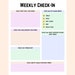 Weekly Check-in Worksheet / Therapy Worksheets / Feelings Journal ...