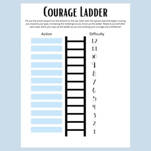 Anxiety Worksheet for Teens & Children: Courage Ladder Activity ...