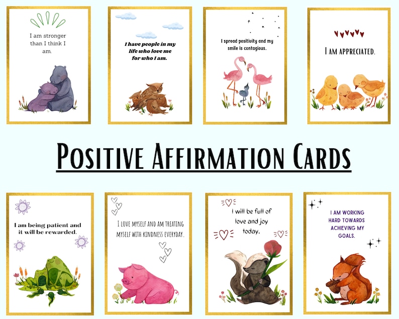 16 Printable Positive Affirmation Cards , Mindfulness Cards ...