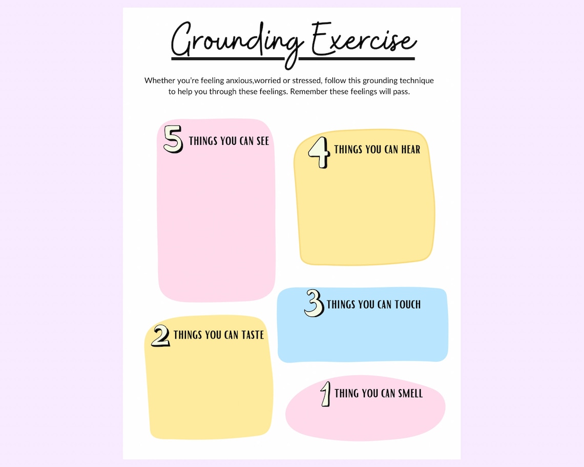 Grounding Exercise for Teenagers, Therapy Worksheet, Teen Counselling ...